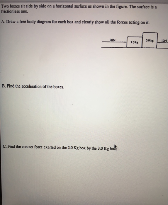 Solved Two boxes sit side by side on a horizontal surface as | Chegg.com