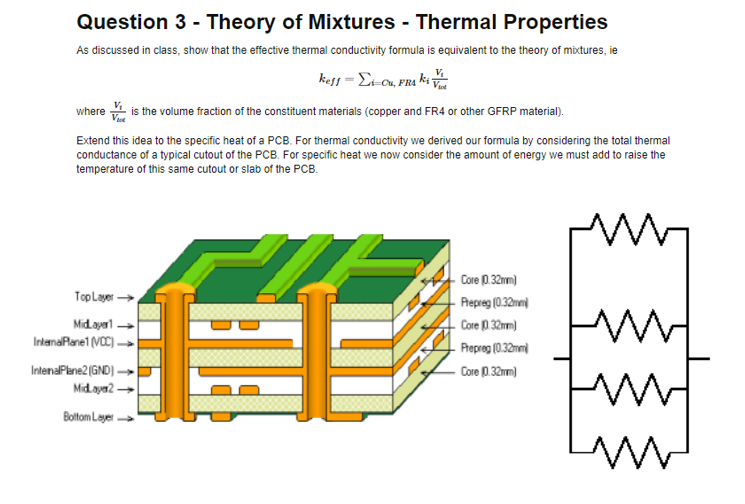 Solved Question 3 - Theory of Mixtures - Thermal Properties | Chegg.com