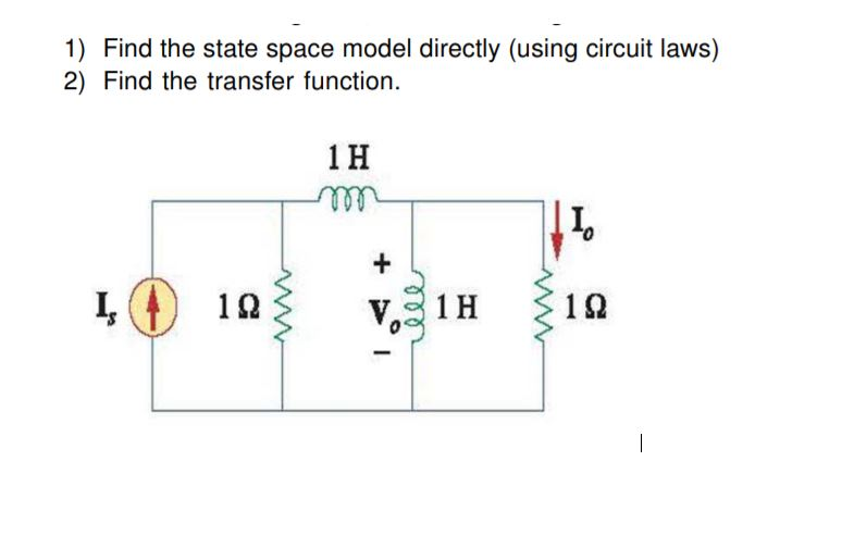 Solved 1) Find the state space model directly (using circuit | Chegg.com