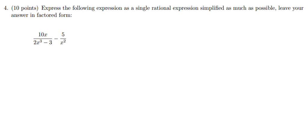 Solved Express the following expression as a single rational | Chegg.com