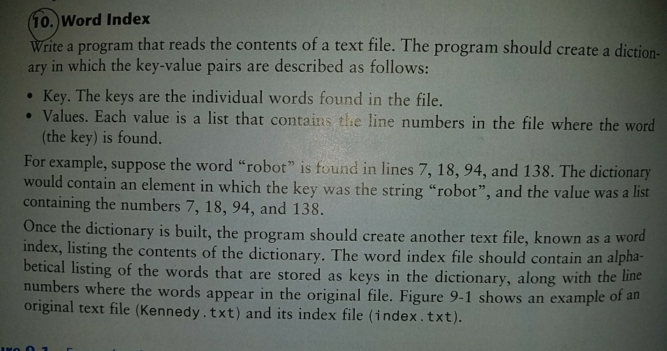 Solved 0word Index Write A Program That Reads The Contents 8687