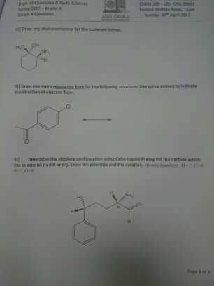 Solved Draw any for the molecule below. Draw one more | Chegg.com