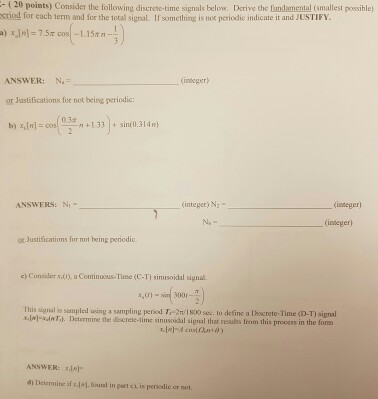 Solved Consider the following discrete-time signals below. | Chegg.com
