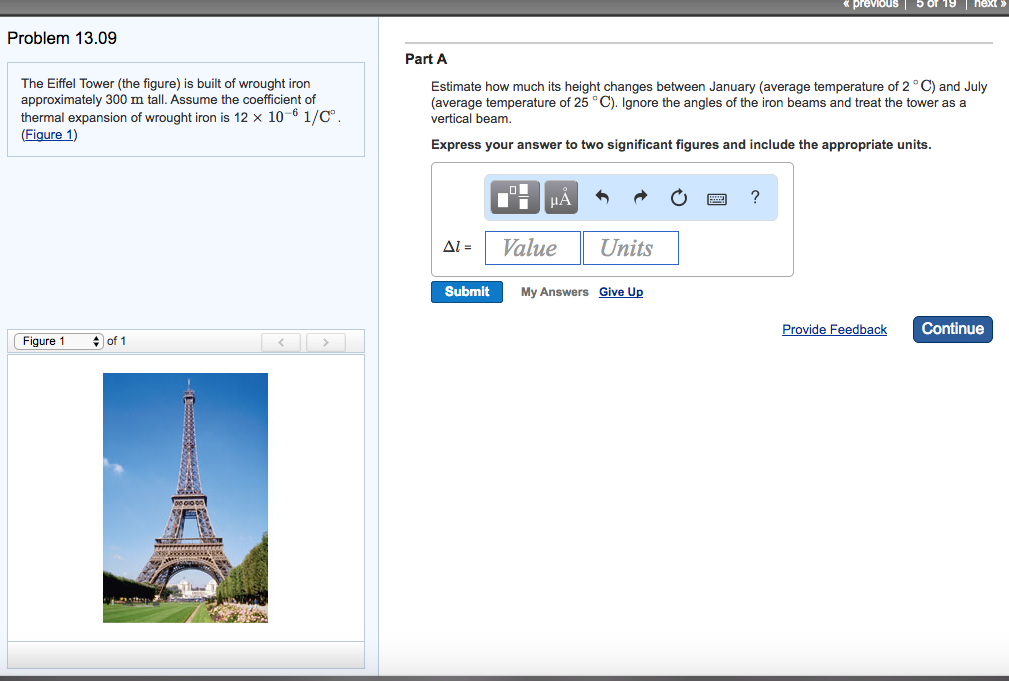 Solved Problem 13.09 Part A The Eiffel Tower (the figure) is | Chegg.com