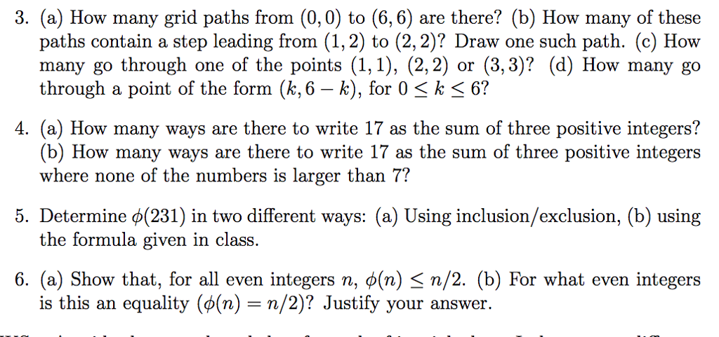 Solved How many grid paths from (0, 0) to (6, 6) are there? | Chegg.com