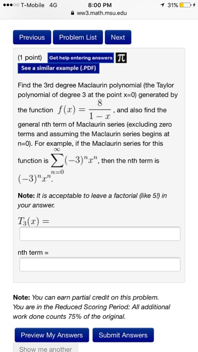 Solved Find the 3rd degree Maclaurin polynomial (the Taylor | Chegg.com