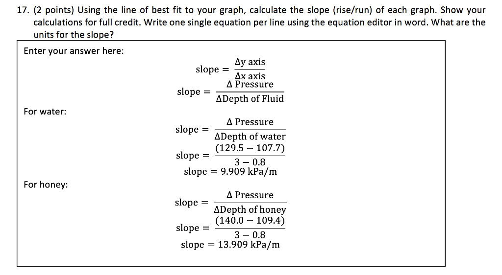 Solved 17. (2 points) Using the line of best fit to your | Chegg.com