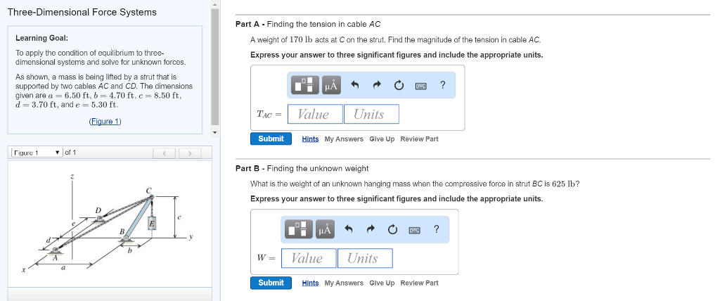 Solved Three Dimensional Force Systems Learning Goal To