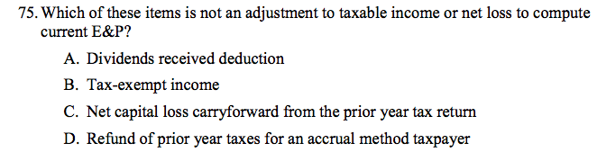 Solved Which of these items is not an adjustment to taxable | Chegg.com