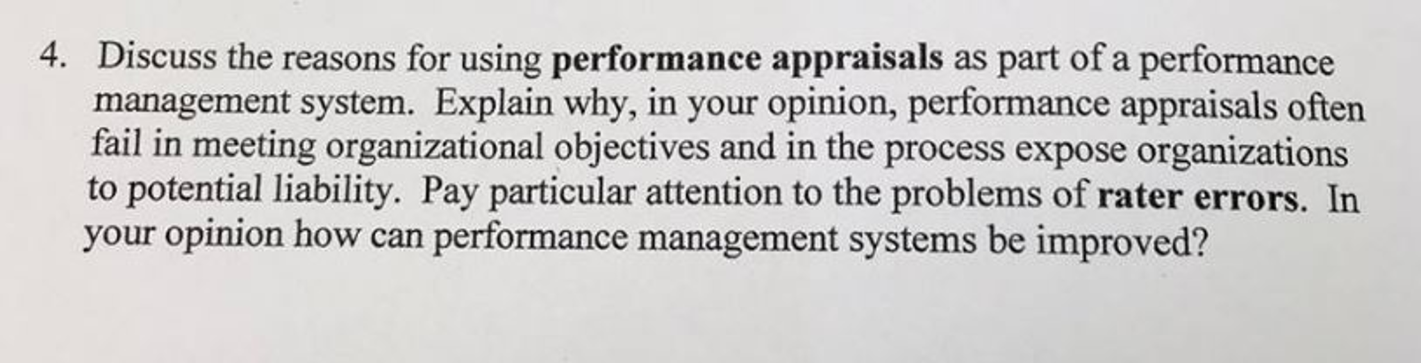Solved Discuss the reasons for Using performance appraisals | Chegg.com