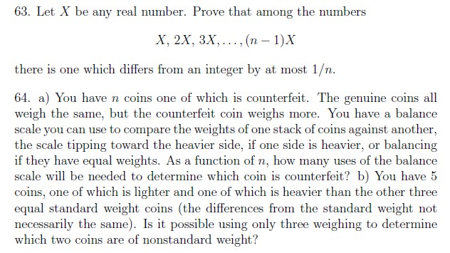 Solved 63 Let X Be Any Real Number Prove That Among The 