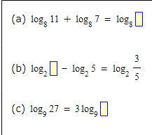 Solved (a) log 11 + log 7 = log sé (b) log20-log, 5 = 103, 5 | Chegg.com