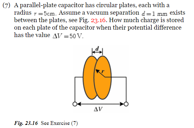 Solved A parallel-plate capacitor has circular plates, each | Chegg.com