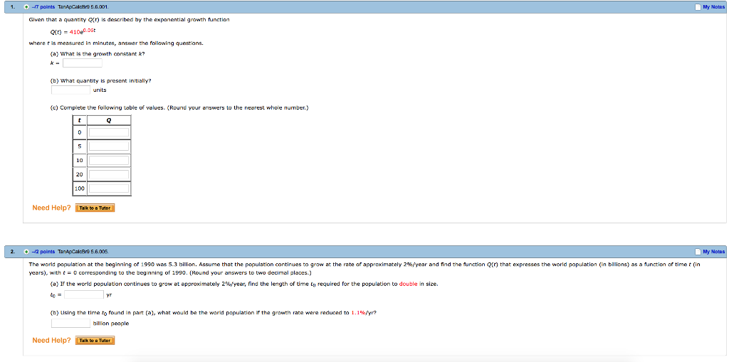 Solved Given that quantity Q(t) is described by the | Chegg.com