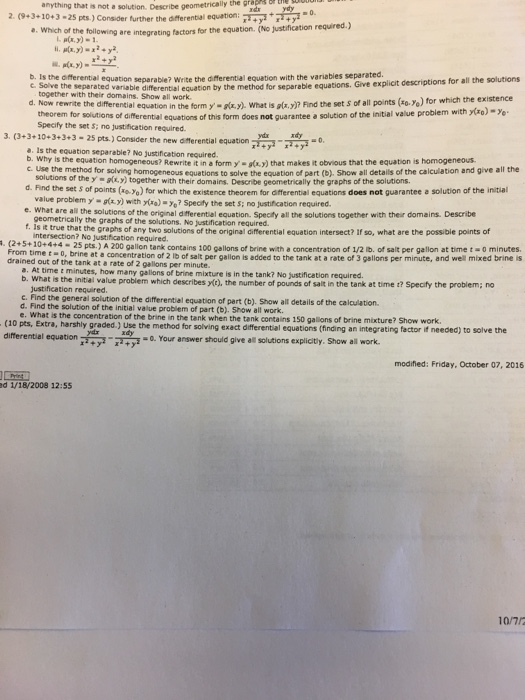 Solved Consider further the differential equation: x dx/x^2 | Chegg.com