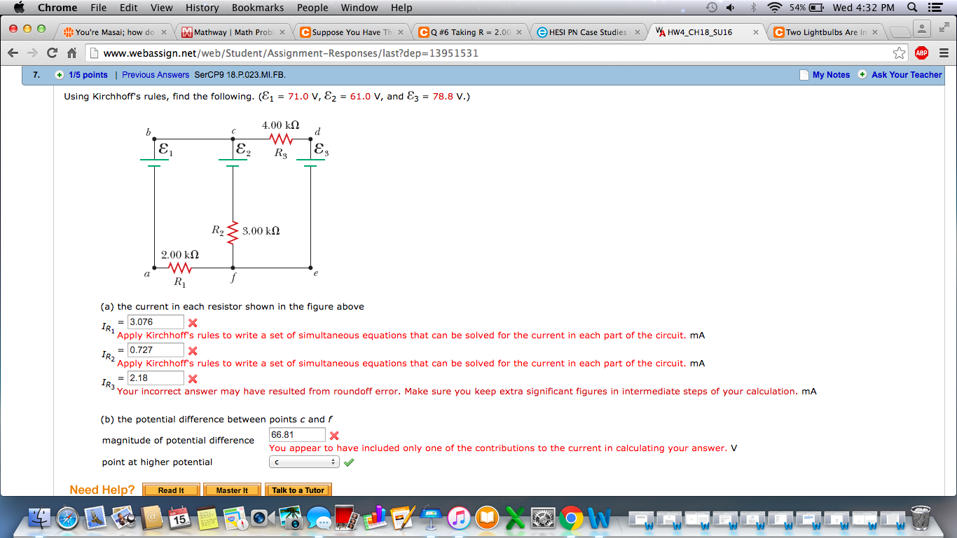 Solved Using Kirchhoff 's rules, find the following. | Chegg.com
