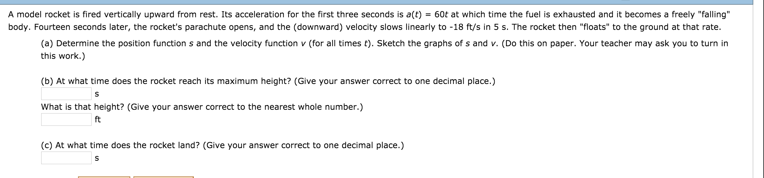 Solved A model rocket is fired vertically upward from rest. | Chegg.com