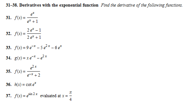 Derivative Of Exponential Functions