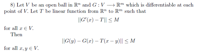Solved 8) Let V be an open ball in Rn and G : V ? Rm which | Chegg.com