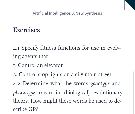 Solved Artificial Intelligence: A New Synthesis Exercises 41 | Chegg.com