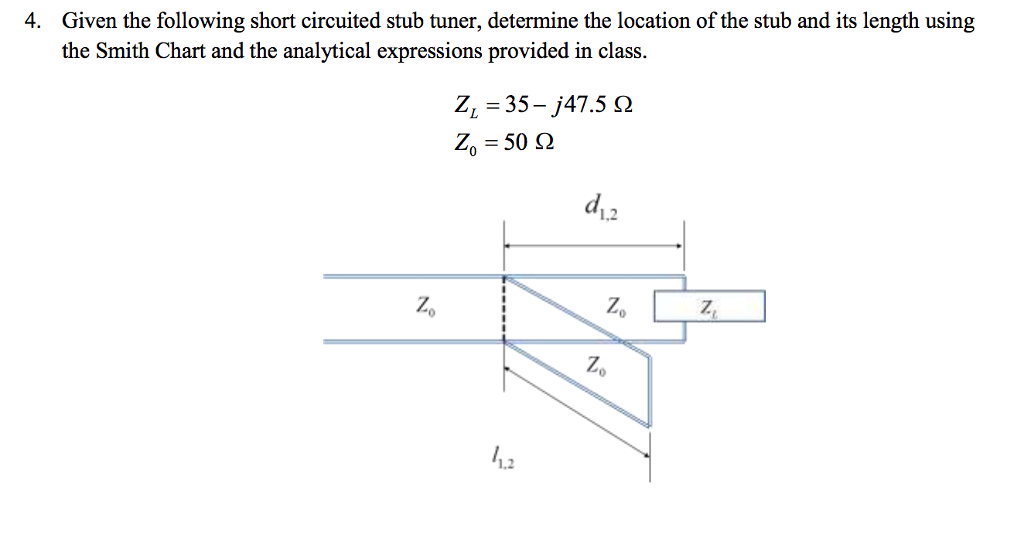 Solved Given the following short circuited stub tuner, | Chegg.com