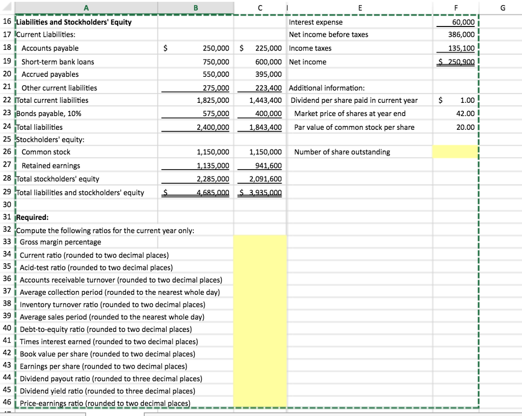 Solved chapter 13 excel **PLEASE PROVIDE EXCEL FORMULAS** | Chegg.com Solved chapter 13 excel **PLEASE PROVIDE EXCEL FORMULAS** | Chegg.com