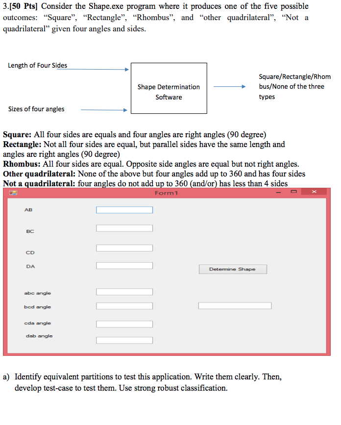 3.[50 Pts] Consider the Shape.exe program where it | Chegg.com