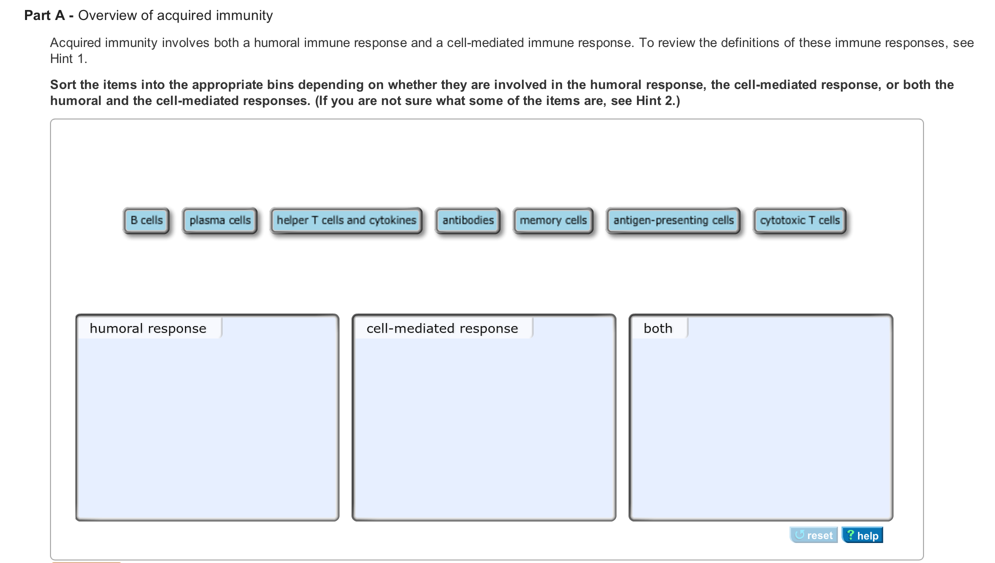 Solved Part A - Overview of acquired immunity Acquired | Chegg.com Solved Part A - Overview of acquired immunity Acquired | Chegg.com