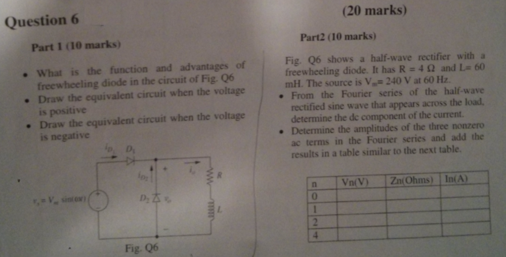 Solved Question 6 (20 marks) Part 1 (10 marks) Part2 (10 | Chegg.com