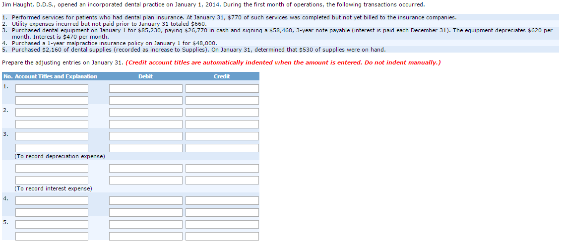 Solved Jim Haught, D.D.S., opened an incorporated dental | Chegg.com