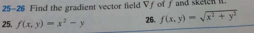 Solved Find the gradient vector field nabla f of f and | Chegg.com