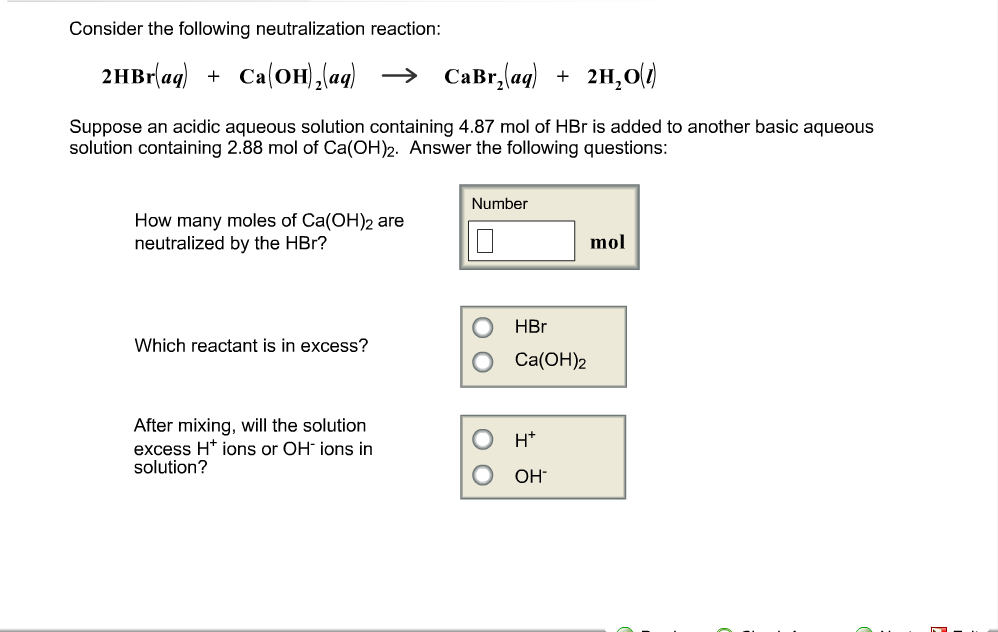 Solved Consider the following neutralization reaction: | Chegg.com