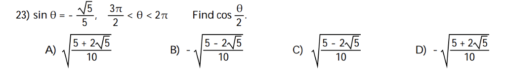 Solved ? 23) sine- 5, 2