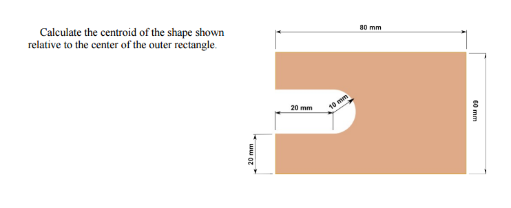 Solved Calculate the centroid of the shape shown . relative | Chegg.com
