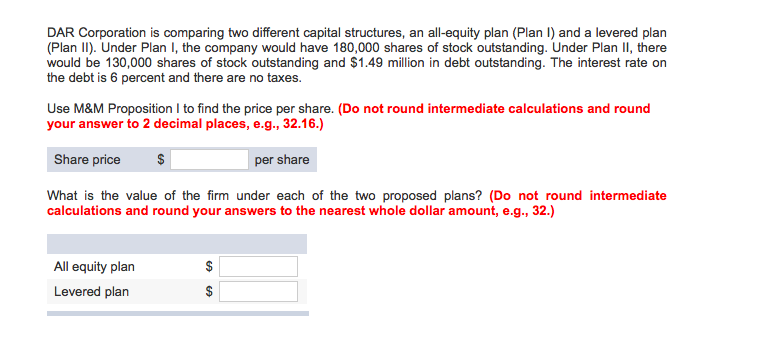 Solved DAR Corporation is comparing two different capital | Chegg.com