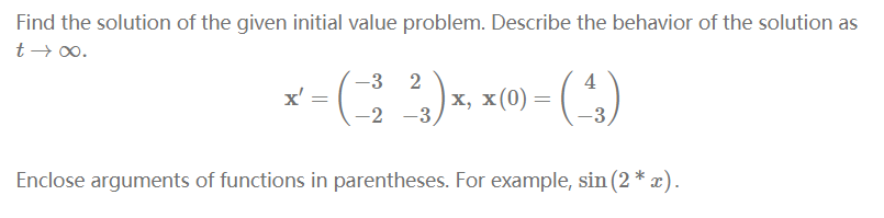Solved Find the solution of the given initial value problem. | Chegg.com