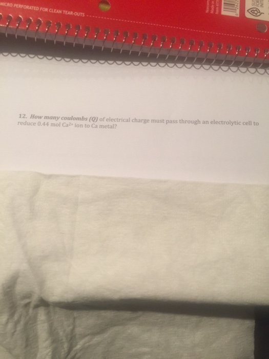 Solved How many coulombs [Q] of electrical charge must pass | Chegg.com