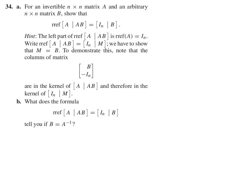 Solved For an invertible n Times n matrix A and an arbitrary | Chegg.com