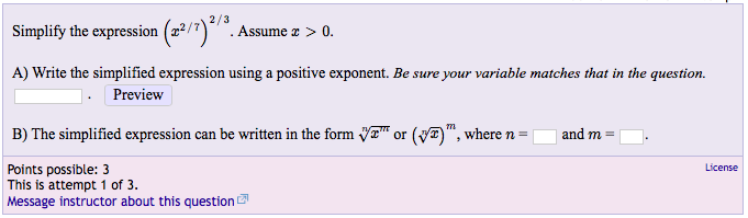 Solved Simplify the expression (z2/7 ) . Assume z > 0 . | Chegg.com