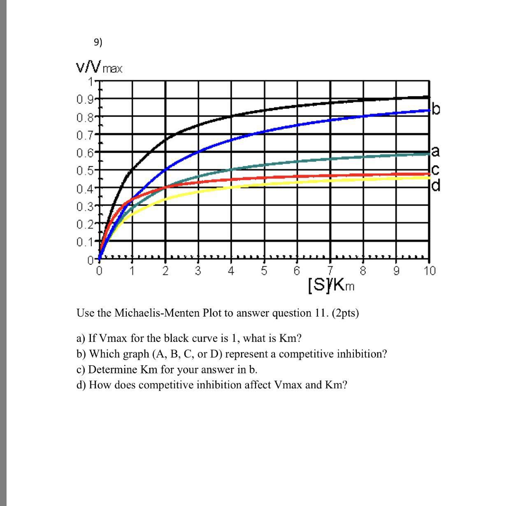 Solved Use the Michaelis-Menten Plot to answer question | Chegg.com
