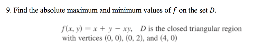 Solved Find the absolute maximum and minimum values of f on | Chegg.com