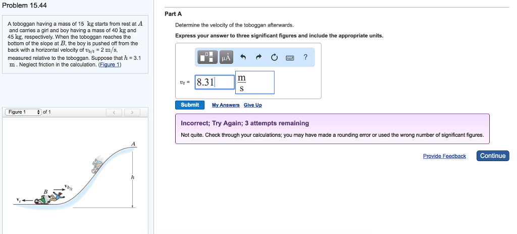 Solved A toboggan having a mass of 15 kg starts from rest at | Chegg.com