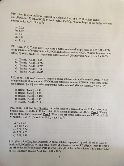 Solved A buffer is prepared by adding 65.5 mL of 0.175 M | Chegg.com
