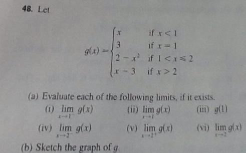 Solved Let g(x) = (a) Evaluate each of the following | Chegg.com