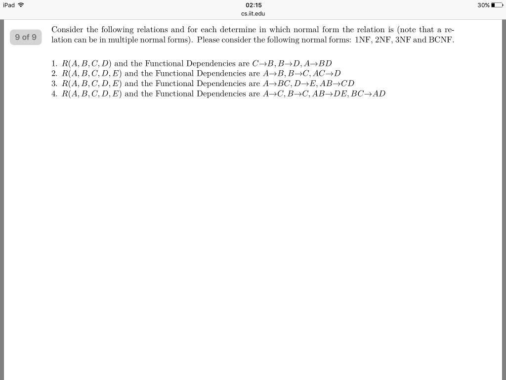 Solved iPad令 30% 02:15 cs.iit.edu Consider the following | Chegg.com