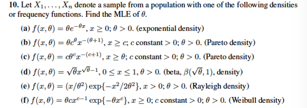 Solved Let X_1, ..., Xn denote a sample from a population | Chegg.com