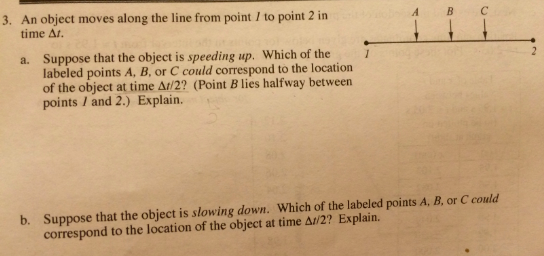 Solved A B C 3. An object moves along the line from point I | Chegg.com