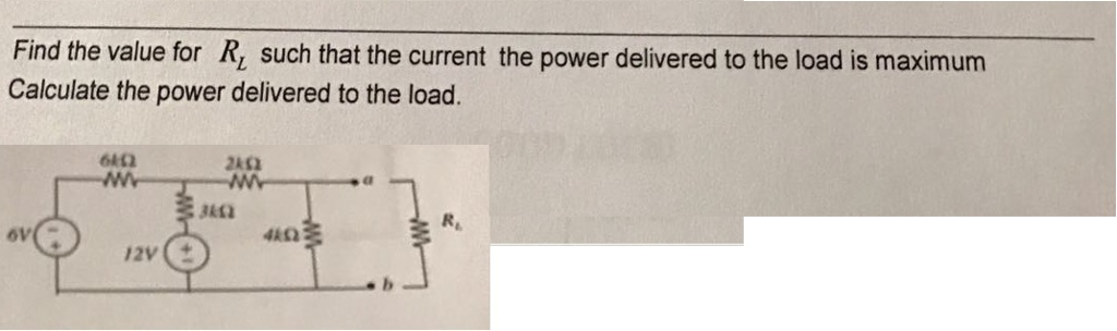 Solved For the value of RL such that the current the power | Chegg.com
