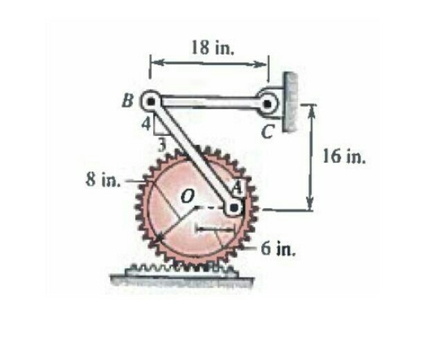 Solved In the position shown, the center O of the gear moves | Chegg.com