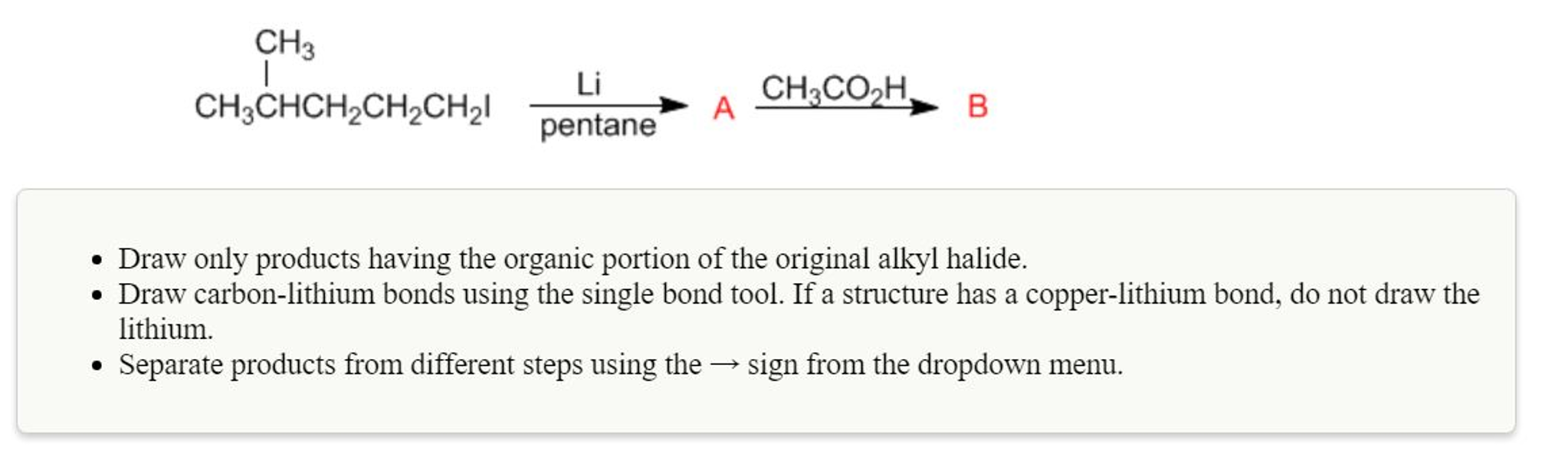Solved Draw structural formulas for organic products A and B | Chegg.com